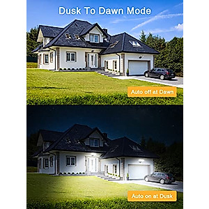 SOLLA 5000LM Dusk to Dawn Motion Sensor Security Light, 5000K Motion Security Light Outdoor, Hardwired, IP65 Waterproof, 3 Head Motion Detector Floodlight for Yard, Patio, Porch