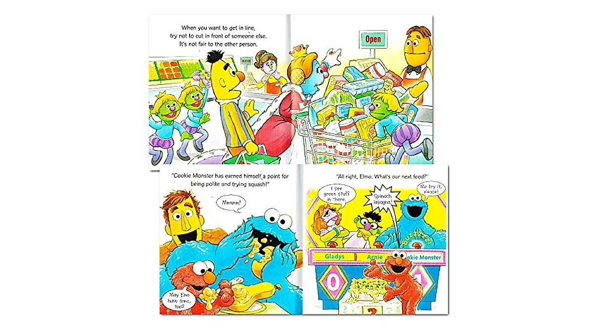 Sesame Street Elmo Manners Books for Kids Set of 8 - Teach Sharing & Caring