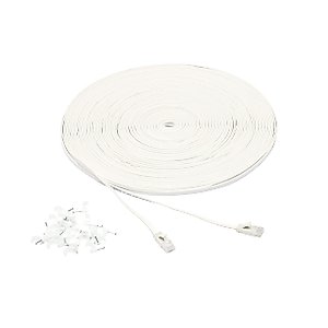 Amazon Basics RJ45 Cat 6 Ethernet Patch Cable, Flat, 250MHz, Snagless, Includes 25 Nails, 100 Foot, White With Printer
