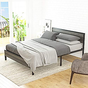 Weehom Metal Bed Frame Queen Size Bed with Lock Design Storage Bed Frame Mattress Foundation No Box Spring Needed/Under Bed Storage Black