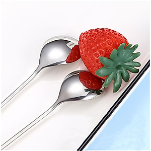 Ouliget Stainless Steel Mini Coffee Espresso Spoon, Dessert Teaspoons Small Soup Spoons, Silver Cute Animals Coffee Spoon, 5.6 inch, Set of 4