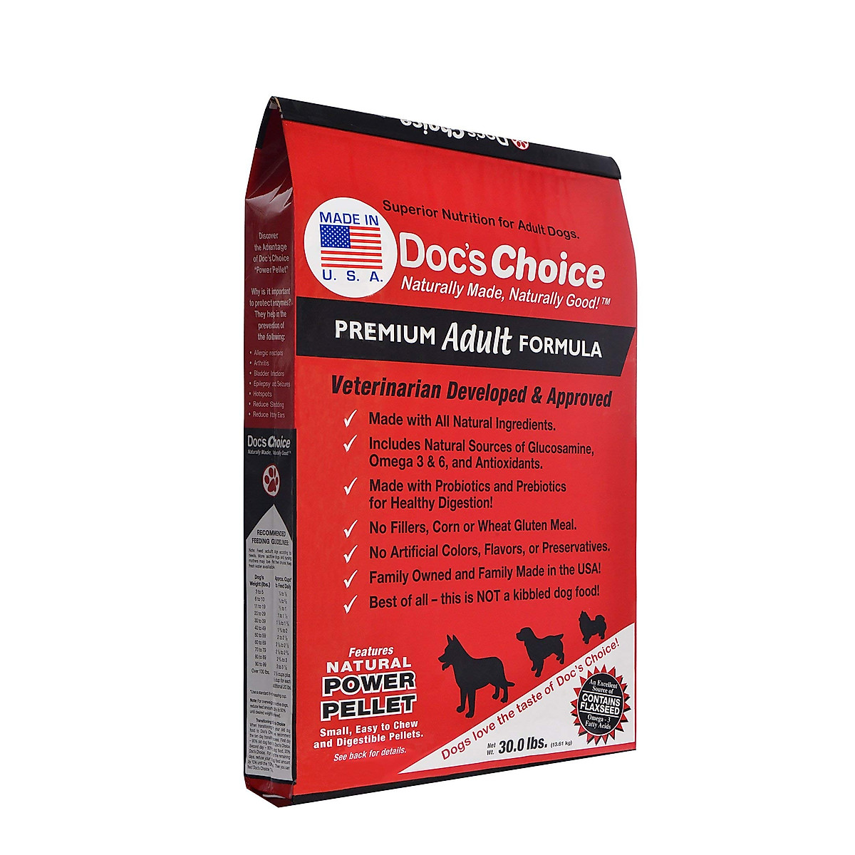 Doc's Choice Premium Adult Chicken Dry Dog Food - Great for Adults and Seniors, Veterinarian Developed, No Fillers/Artificial Ingredients, Made in The USA