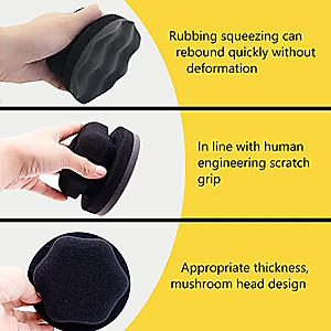 RIXERKOC 2 Pieces Tire Shine Applicator Pad, Tire Hex Grip Applicator, Car Wash Tire Cleaner Wheel Cleaner Rim Washable Tire Shine Applicator Dressing Pad Car Detailing Foam Sponge Reusable