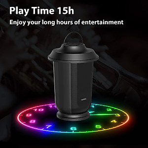 NOWES Outdoor Bluetooth Speaker, True Wireless Stereo, RGB LED Light, Portable, Waterproof, 25W, 15H Battery Life, 100M Range, 2 Pack