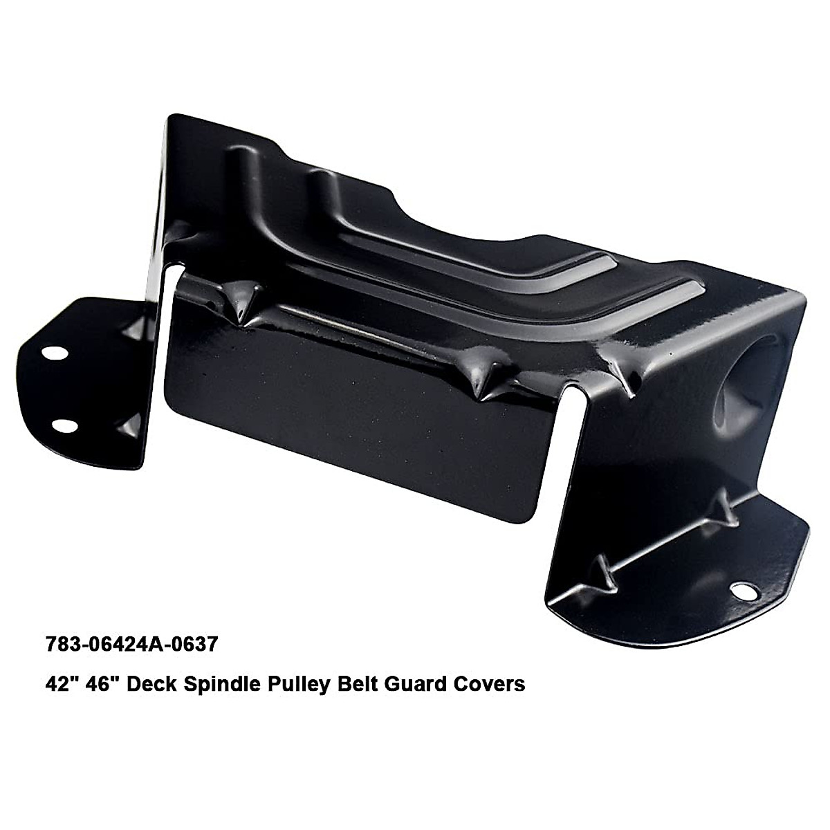 DECKMAN Lawn Mower Parts 783-06424A-0637 783-06424A Black Deck Belt Cover, Compatible with MTD Craftsman Troy-Bilt Lawn Mower Parts 783-06424A, Fits 42" 46" Deck Spindle Pulley Belt Guard Cover (2)