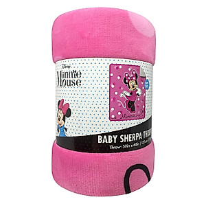 Disney Minnie Mouse Sweet Dots Sherpa Throw Blanket - Measures 50 x 60 inches, Kids Bedding - Fade Resistant Super Soft - (Official Disney Product)
