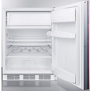 Summit Appliance CT661WBIIF Built-in Undercounter Refrigerator-Freezer for Residential Use, Cycle Defrost with Deluxe Interior, Panel-ready Door and White Cabinet (Panel Not Included)
