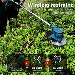 DARUOAND A2B Cordless Grass Trimmer Electric Lawn Mower Adjustable Height Weed Wacker 6000 RPM Household Portable Garden Yard Trimming Machine Suitable for Park Villa Undershrub A2B(Blue)