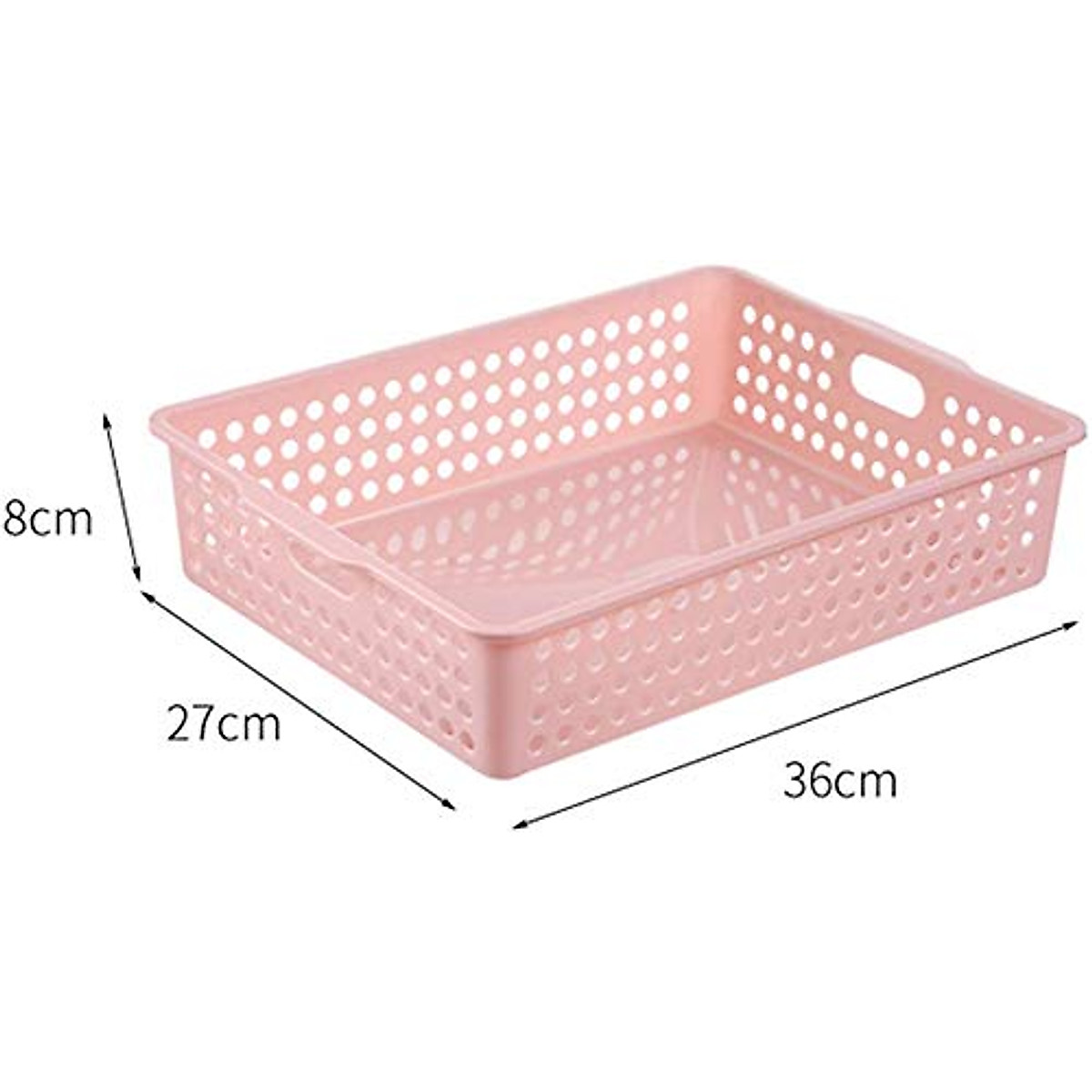 Lawei 8 Pack Plastic Storage Baskets - Colorful Paper Organizer Baskets Plastic Shelf Bins with Handles, Classroom Office File Holder for Home Office School