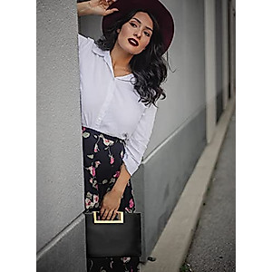 YIKOEE Womens Clutch Purse Evening Bag with Handle Top Hardware