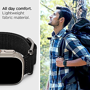 Spigen DuraPro Flex Designed for Apple Watch Band for Apple Watch Ultra 49mm, Series 8/7 45mm, Series SE2/6/SE/5/4 44mm and Series 3/2/1 42mm Adjustable Solo Loop Band Strap - Black