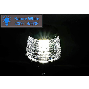 MARINE SYSTEM Made 3-NM LED Fold Down Boat Stern Light All Round 360° Boat Anchor Light for Pontoon and Fishing Boat, 9”, 12-24V