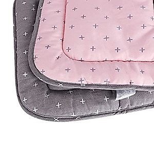 Baby Stroller Seat Liner Kids Pushchair Seat Cushion Mat Universal Breathable Stroller Liner Insert Stroller Cushion Pad Thick Cotton Stroller Liner Seat Pad Cover for (Pink&Gray)