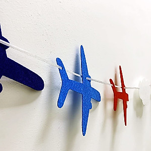 SaktopDeco 2 Pack Airplane Cloud Garland Plane Banner Airplane Party Supplies Plane Aviation Themed Birthday Party Decorations Supplies