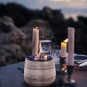 GreyHoo Tabletop Fire Pit - Fire Bowl, Small Alcohol Fireplace for Indoor and Outdoor Use Patio Decor