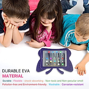 Simicoo iPad 9 8 7 10.2 iPad Air3 iPad Pro 10.5 EVA Butterfly Case for ipad 9 10.2 Kids case with Stand Light Shockproof Rugged Heavy Duty Kids Friendly Case for iPad 10.2 9th 8th 7th (Purple)