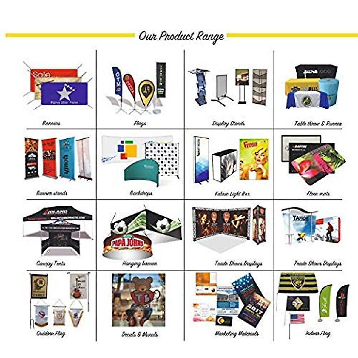 BANNER BUZZ MAKE IT VISIBLE Tapered Circle Fabric Hanging Ceiling Banner Sign Single Side Printed Outside for Trade Show Display (15' X 4')