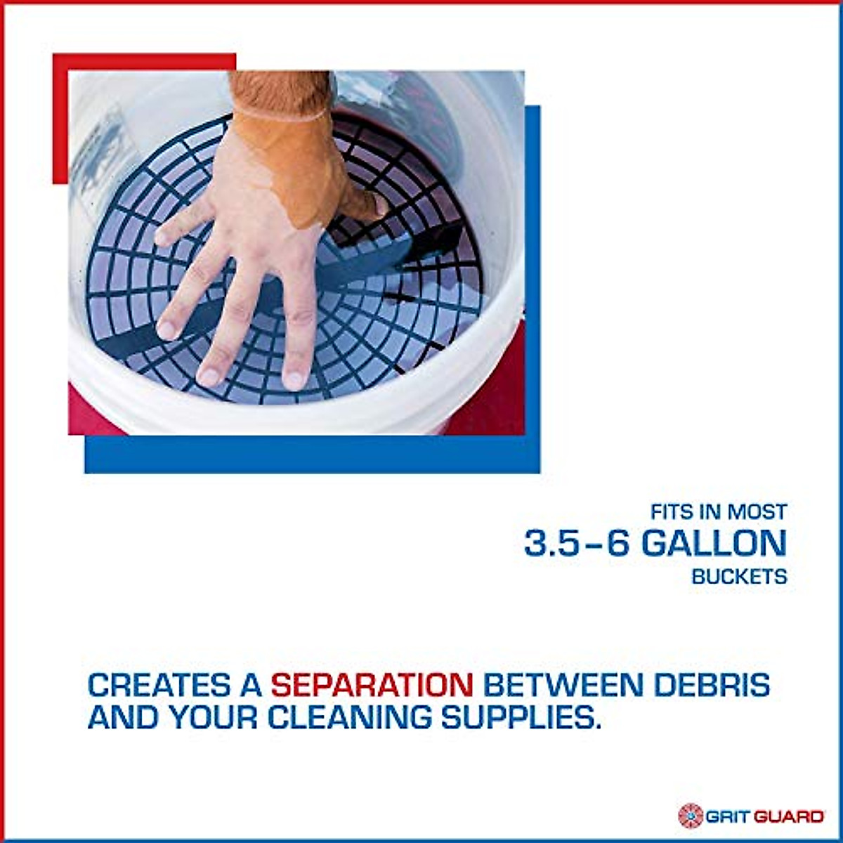 GRIT GUARD - The Original Grit Guard Insert Separates Grit From the Mitt (BLUE, 2 PACK)