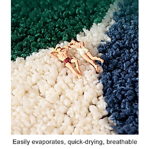 Extra Soft Flocking Green Bath Mats 18" X 26" Absorbent Non-Slip Bathroom Rugs Microfiber Shag Thick Carpet Cute Plant Bathroom Rugs Machine Washable Floor Mat for Tub Shower Bath Room