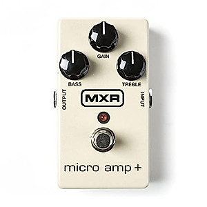 Briskdrop MXR M233 Micro Amp + Guitar Effects Pedal Bundle with MXR Instrument Cable and Power Supply