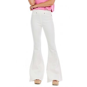 Mud Pie Women's Flare Jeans, White, X-Large