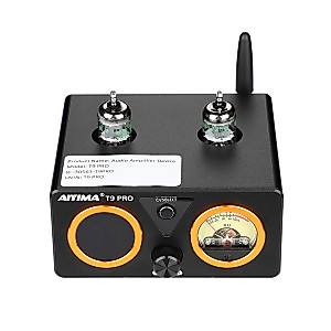 AIYIMA T9 PRO 200W Bluetooth Amplifier HiFi Digital Class D Power Amp 2.0/2.1 Channel Vacuum Tube DAC Amp with VU Meter & Bass Treble Bluetooth 5.1 Coaxial Optical PC-USB inputs