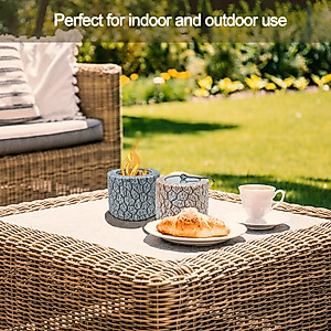 Yumpanda Tabletop Fireplace Mini Portable Concrete Fire Pit Bowl Indoor Outdoor Smores Maker Firepit Brown