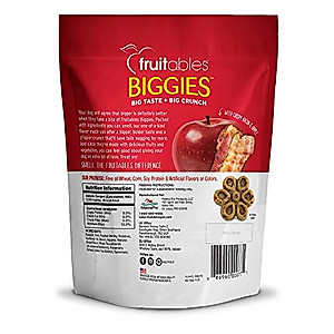 Fruitables Biggies Dog Biscuits – Crunchy Dog Biscuits Made with Pumpkin – Healthy Dog Treats Packed with Real Fruit Flavor – Free of Wheat, Corn and Soy – Crispy Bacon & Apple – 16 oz