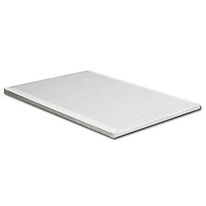 Benjara Amo 2 Inch King Size Bunkie Board Mattress Foundation with Slats, Foam, White