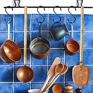 Dapute 5 Inch S Hooks, Large S Hooks for Hanging Heavy Duty, Vinyl Coated S Hooks 6 Pack Sturdy Non Slip Kitchen and Closet S Hooks for Hanging Jeans, Plants, Pots, Mugs, Pans, Feeders(Black)