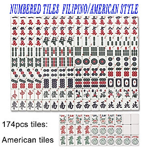 Gray Ultra-Thin Folding Automatic Mahjong Mah jongg Table 40mm American Mahjong Numbered Tiles Foldable Style + 4 Racks+ Hard Tabletop Cover