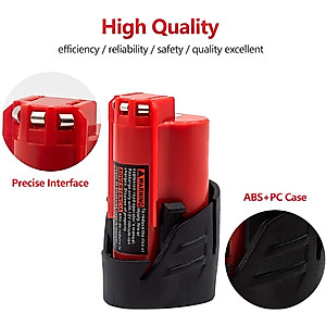 JAUKIST 12V 3.0Ah Replacement Battery Compatible with Milwaukee Battery 48-11-2460 48-11-2411 48-11-2425 Cordless Tools 2 Pack