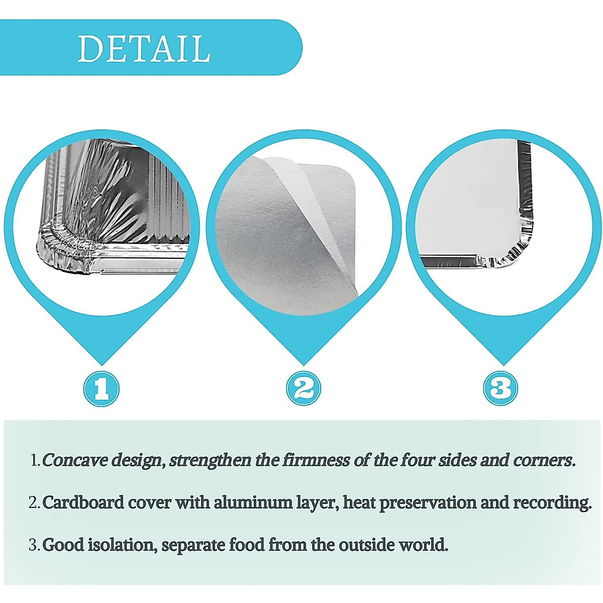 FUIIKEEM Small Aluminum Pans with Lids -(5"×4"×1.8") 1 LB Capacity Tin Foil Food Containers with Lids - 40 Pans and 40 Lids - for Cooking, Baking, Meal Prep