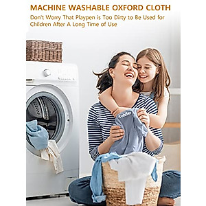 Baby Playpen, Baby Playard Small Space for Toddler with Gate, BPA-Free, Non-Toxic, Safe No Gaps Play Yards, Indoor & Outdoor Kids Activity Center with Anti-Collision Foam Protection - 36"x36"x26.5"