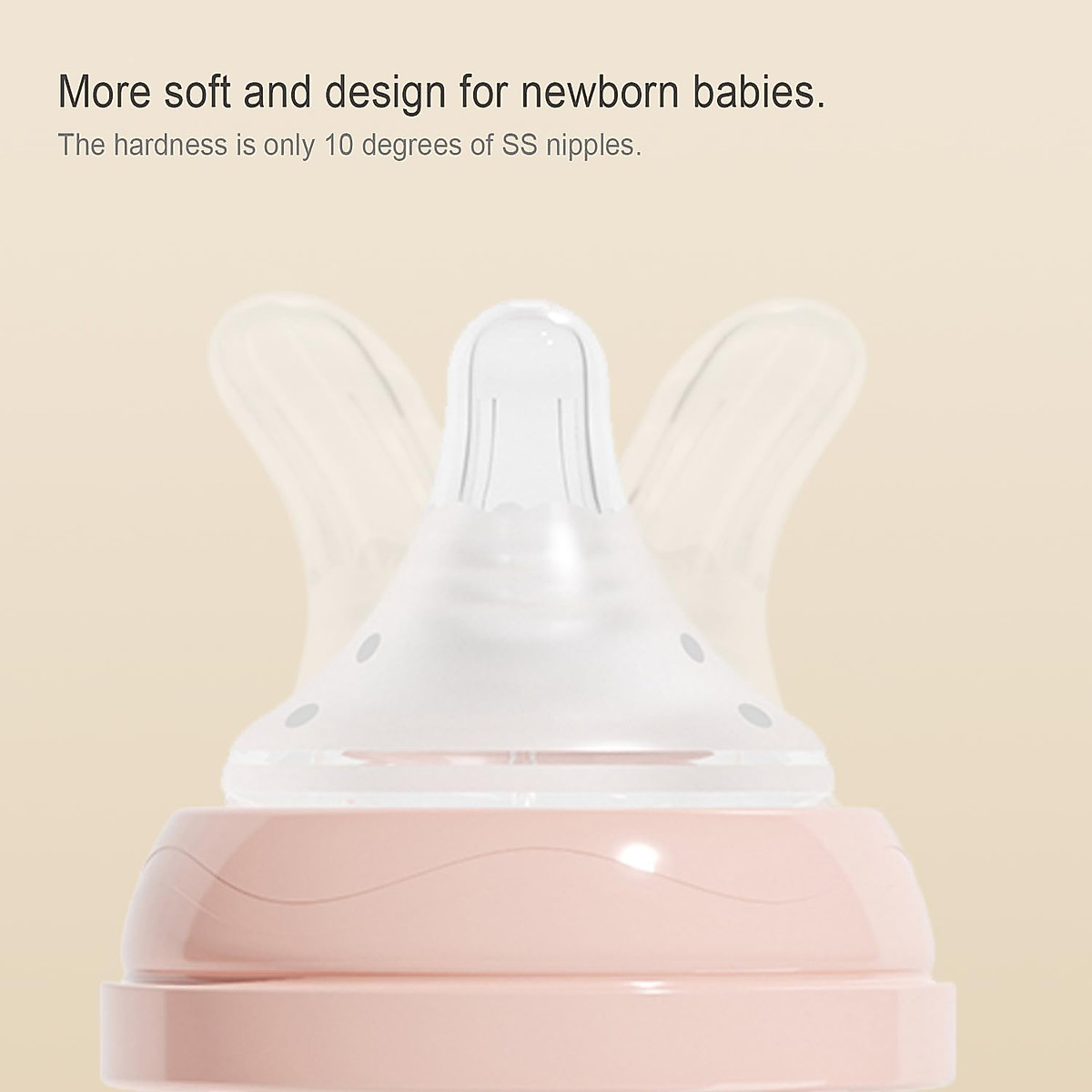 Gulicola Natural Glass Baby Bottle Newborn Set, 3 oz and 5 oz with Extra Slow Flow & Slow Flow Nipple, Anti Colic, 0-3 Months, 2 Pack - White