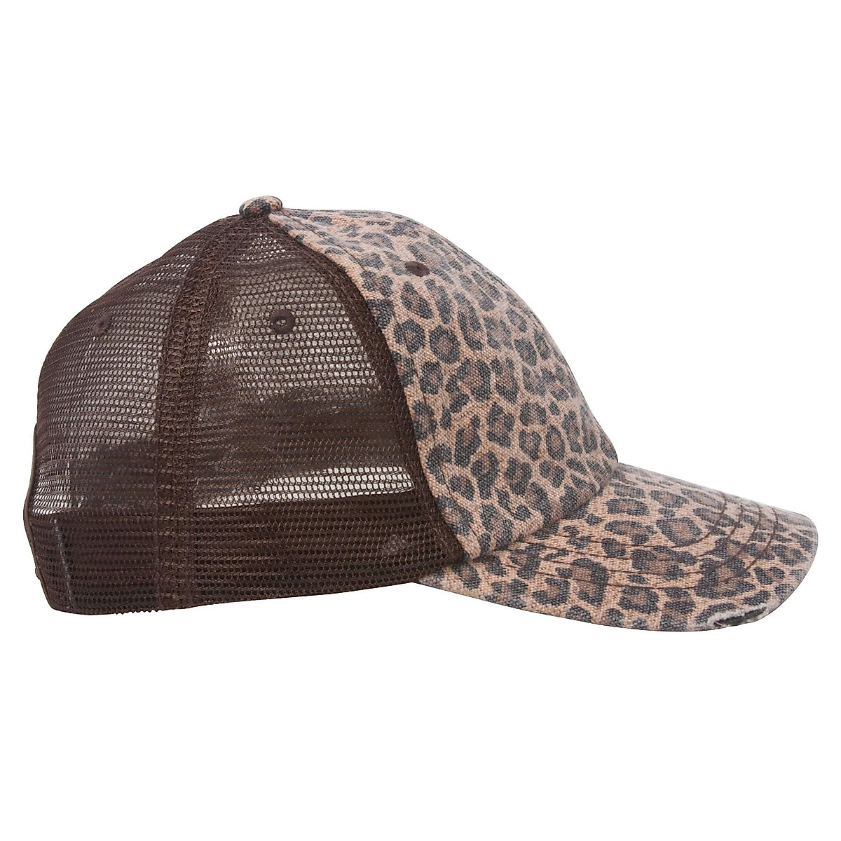 Women's Print Mesh Canvas Trucker Baseball Cap Hat
