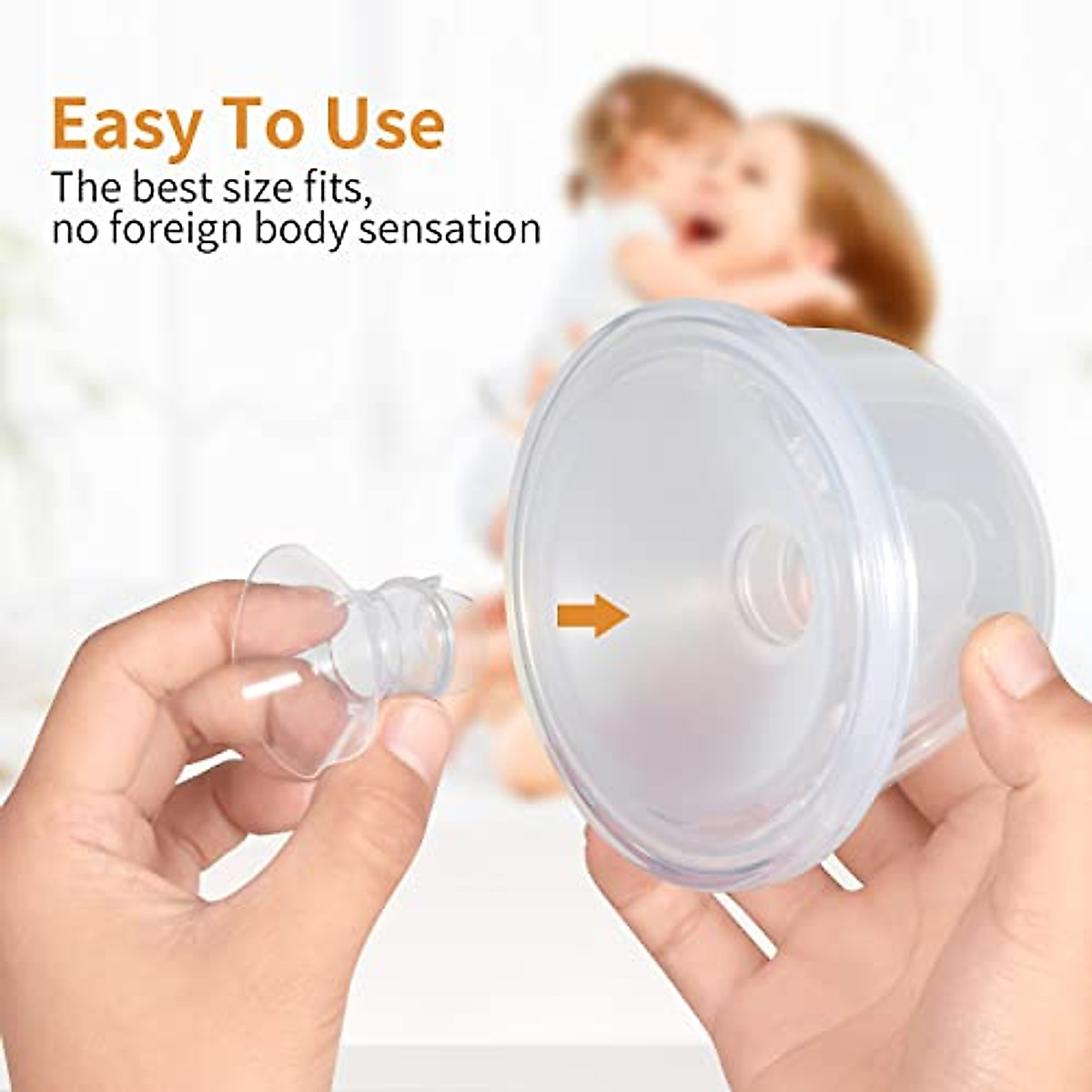 TOVVILD 4Pcs Flange Inserts 13mm 15mm - Breast Pump Parts Compatible with Medela,Spectra 24mm Shields/Flanges, Momcozy Wearable Cups, Reduce 24mm Tunnel Down to Correct Size