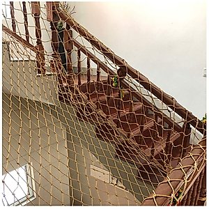 Protective Net Brown Nylon Net, Garden Decoration Net Balcony Safety Net Stairs Children Anti-Fall Net Kindergarten Protective Net Portable Fence Net Can Be Cut 1x2m3m4m (Size : 4 * 5M(13 * 16ft))