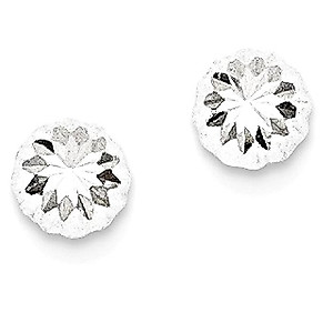 14K White Gold Half Ball Stud Earrings