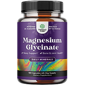 Pure Magnesium Glycinate 400mg Per Serving - Vegan High Absorption Chelated Magnesium Capsules for Women & Men with Elemental 400mg for Mood Sleep and Relaxation Support - 45 Servings