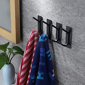 Under Cabinet Paper Towel Holder + Black Wall Hooks Adhesive Hooks