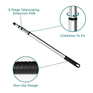 Daisypower Gutter Cleaning Tools Gutter Cleaning Brush from Ground.Gutter Cleaner Tool with 5.5 ft Telescoping Extension Pole,Easy Remove Leaves and Debris