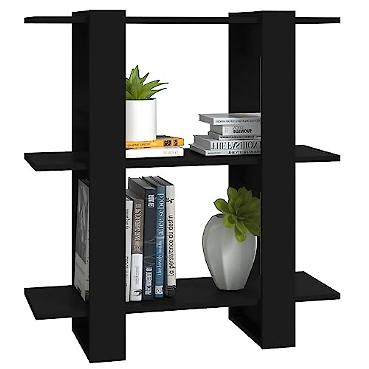 DYRJDJWIDHW Book Cabinet/Room Divider Bookshelf for Bedroom,Shelves,Wood Bookcase,Suitable for Bedroom, Office, Living Room, Study,Black 31.5"x11.8"x34.3"