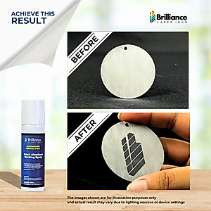 Brilliance Laser Inks 2 Oz Aluminum Laser Marking Spray - Black, Anti Clog Permanent Metal Engraving Aerosol Compatible with Fiber, YAG, Diode, and CO2 Engraver Machine