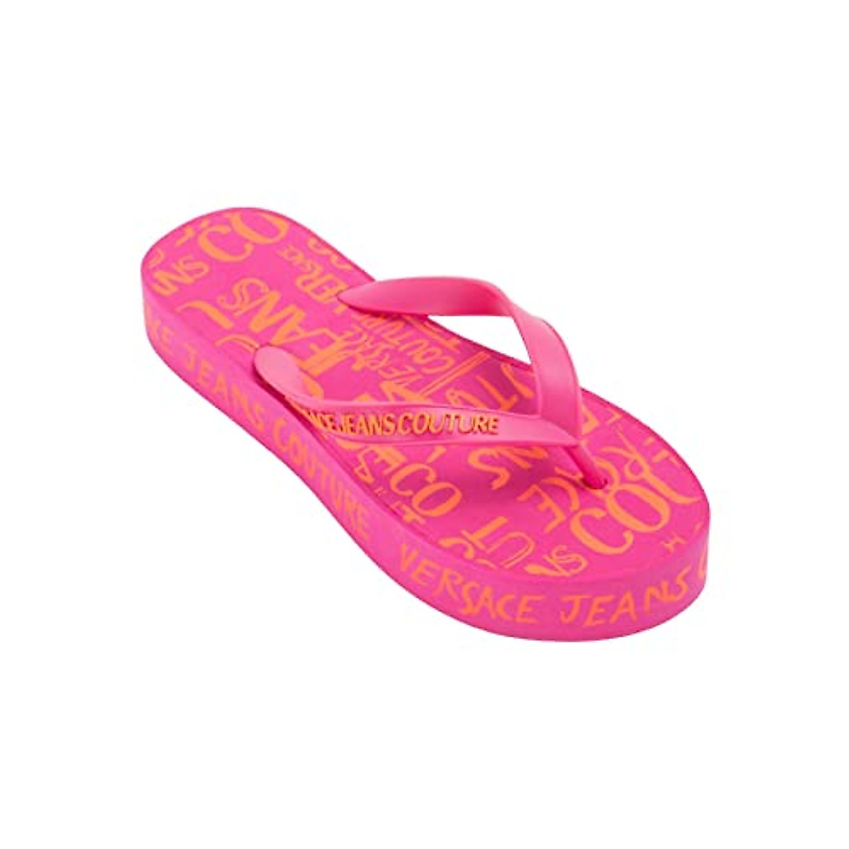Versace Jeans Couture Pink Signature Sole Fashion Platform Flip Flop-6 for Womens