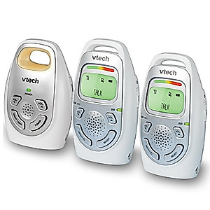 VTech DM223-2 Audio Baby Monitor with Two Parent Units, Up to 1, 000 ft of Range, Vibrating Sound-Alert, Talk-Back Intercom, Digitized Transmission & Belt Clip