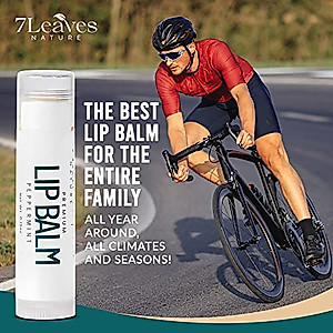 7leaves Nature Premium Lip Balms 2 Pack, Peppermint and Honey Vanilla Flavored Lip Balm, Moisturizing Lip Balm with Beeswax, Coconut Oil, Aloe Vera, Vitamin E, Handmade in USA for Men Women Children