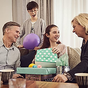 GREEN BEAN Gift Box 11x7.8x2.3 Inches, Pink Gift Box with Lid, Shirt Gift Box, Magnetic Gift Box for Gift Packaging (Glossy Metallic Pink, Polka Dot Design Inside)