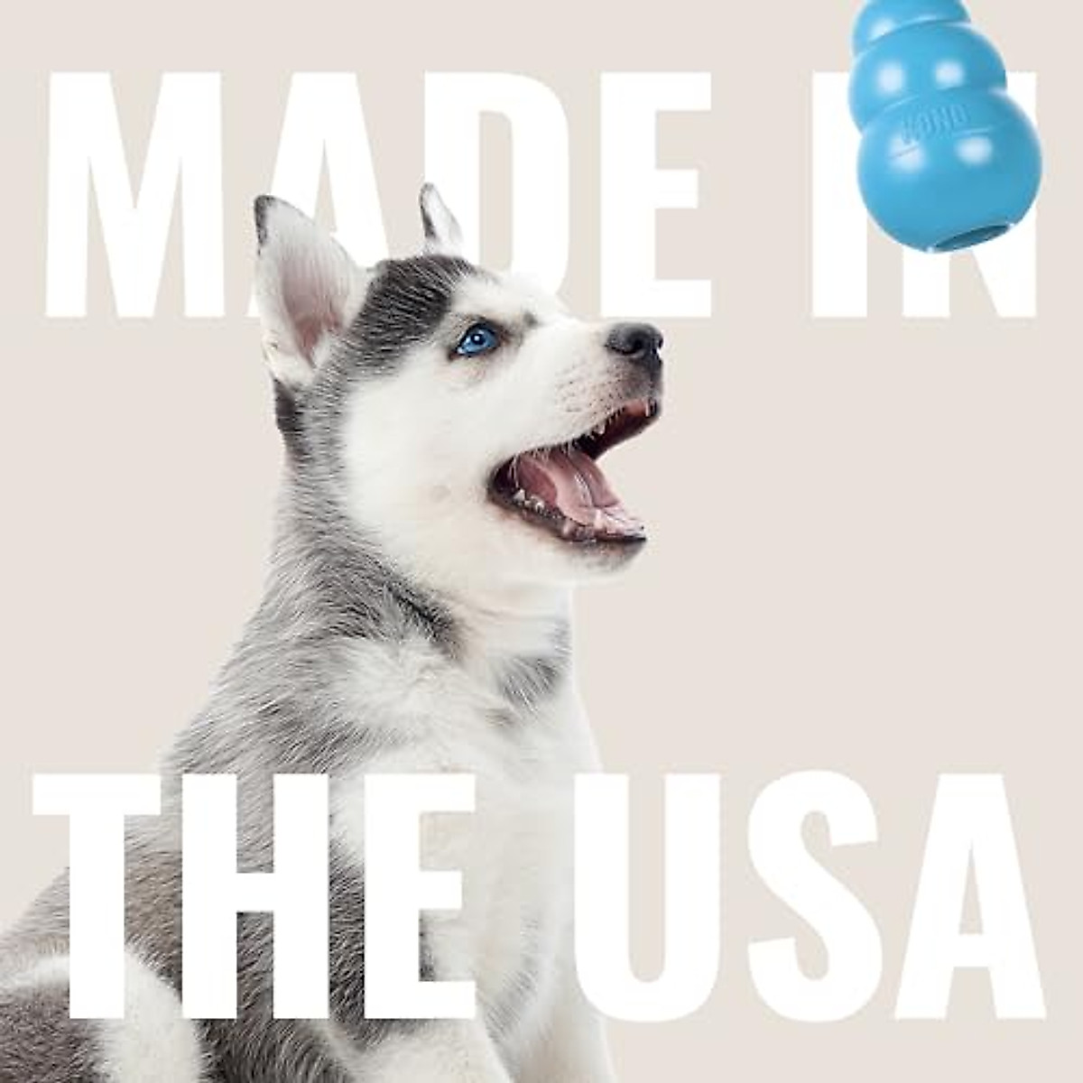 KONG Puppy - Natural Teething Rubber Chew Toy for Dogs - Stuffable Dog Toy for Extended Playtime - Chew & Fetch Toy for Puppies - for XS Puppies - Blue