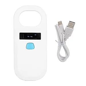 OPPWONG Pet Microchip Scanner, Rechargeable Pet Dog Chip Scanner Pet Chip Scanner Animal Microchip Reader Data Storage Microchip Reader for Dog Animal Poultry Cat Management